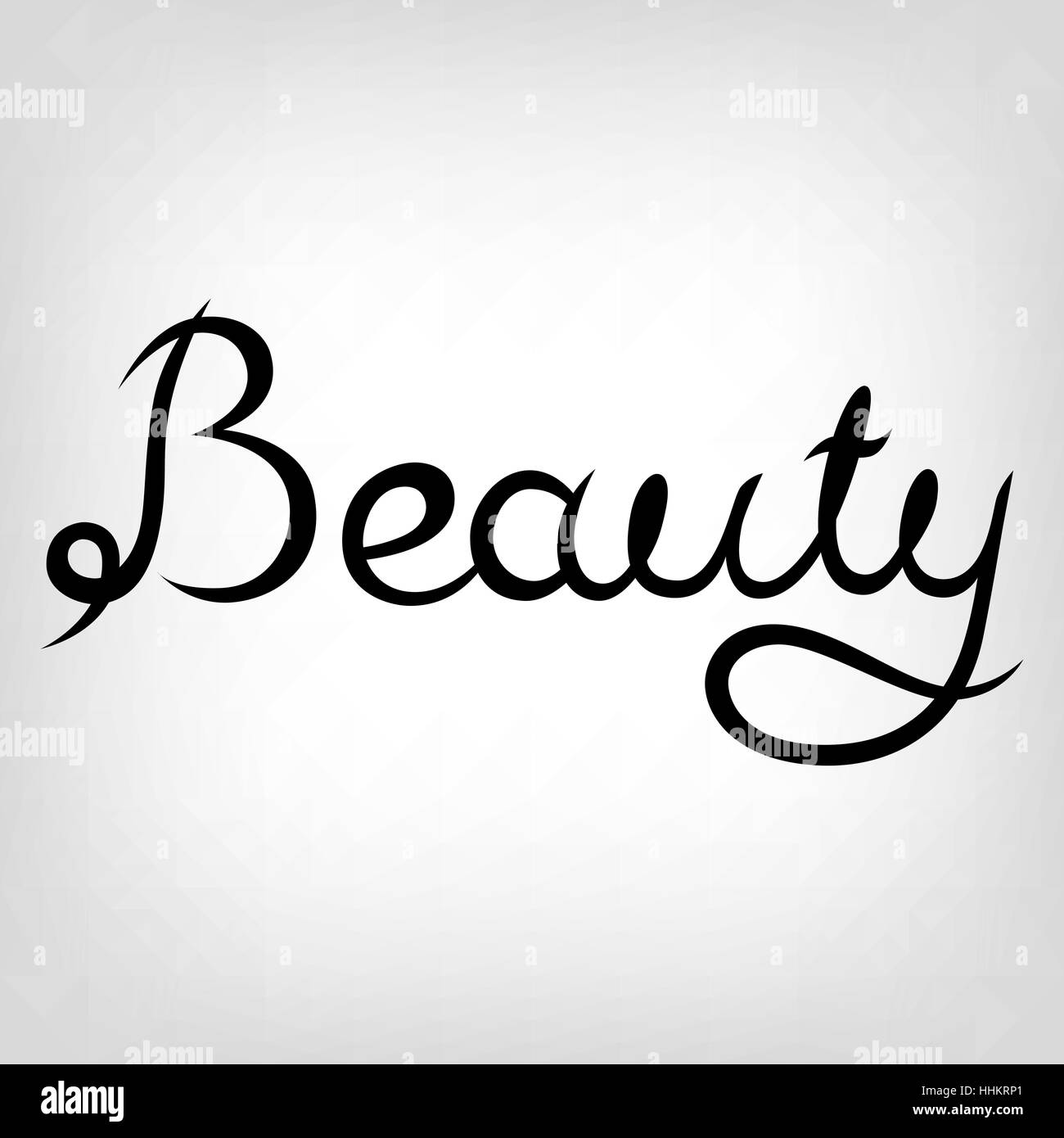 Vector Hand-drawn cute Lettering. Beauty. Black letters Stock Vector ...