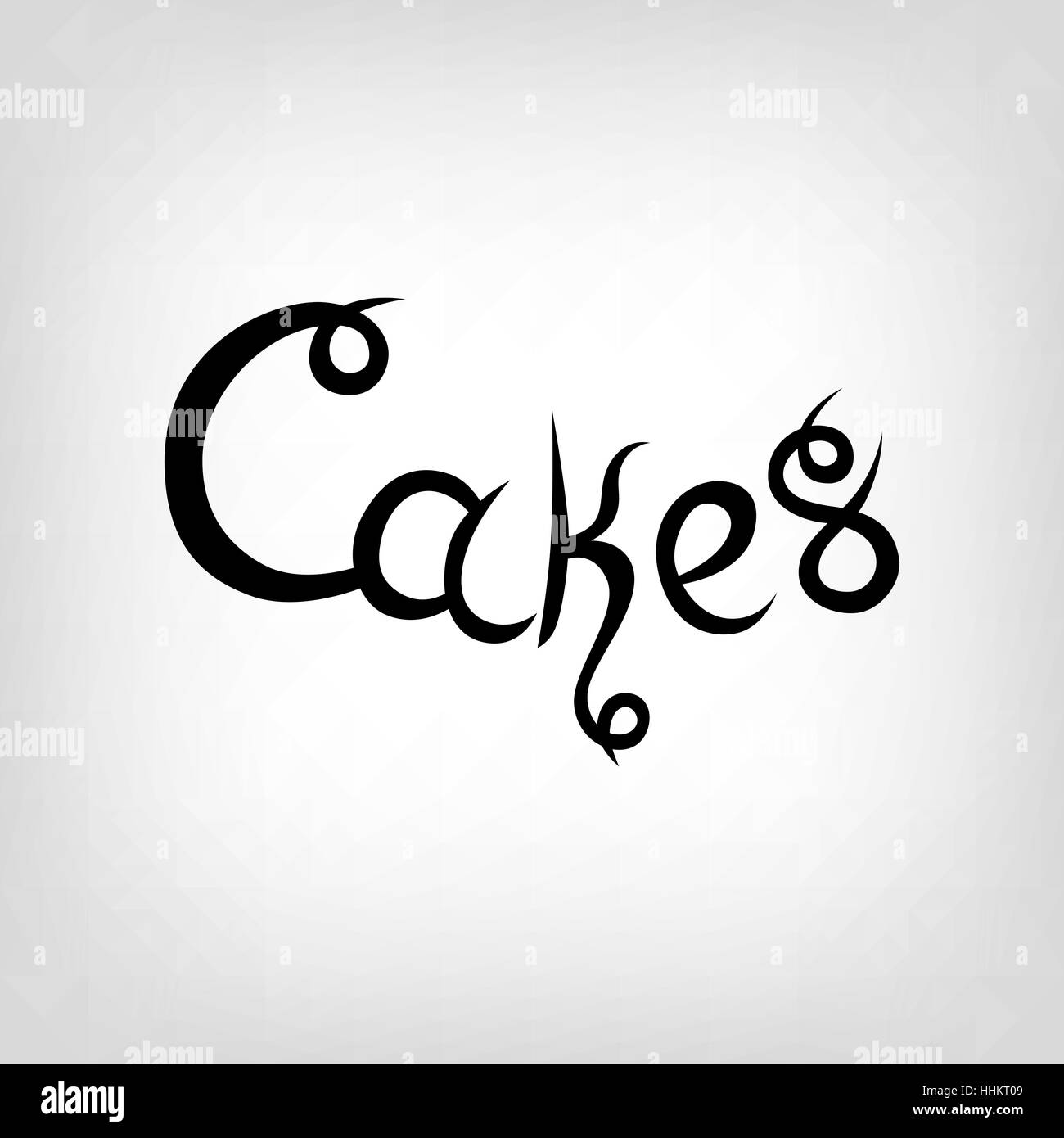 Vector Hand-drawn cute Lettering. Cakes. Black letters Stock Vector ...