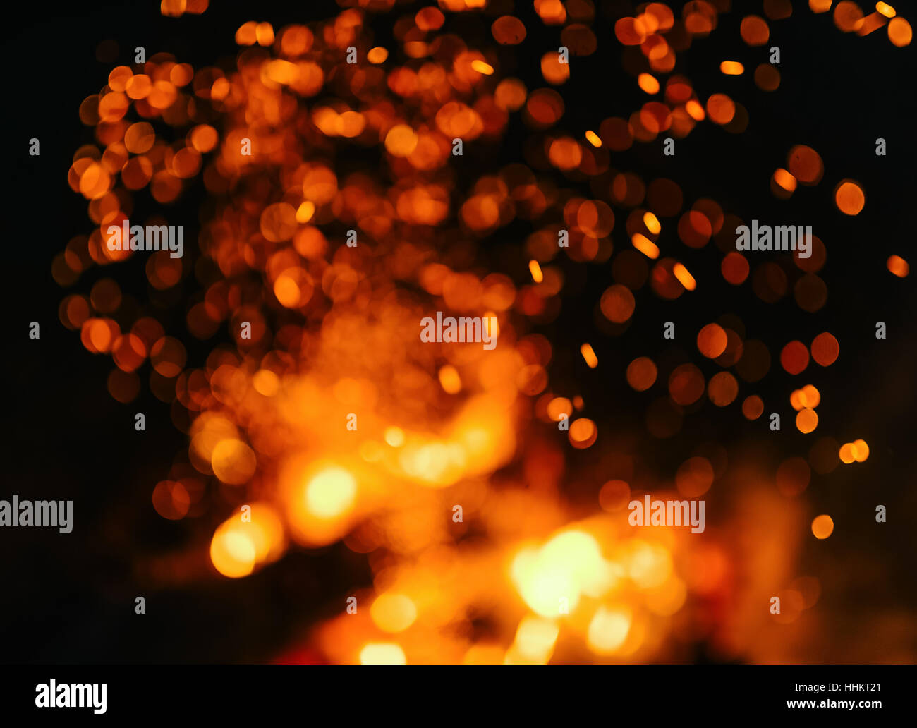 fire in nature . bokeh from the fire . blurred backgrounds . Space ...