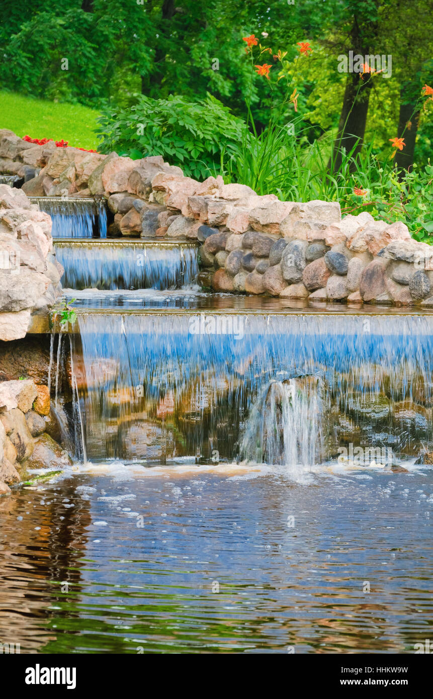 waterfall, cascade, water, nature, motion, postponement, moving ...