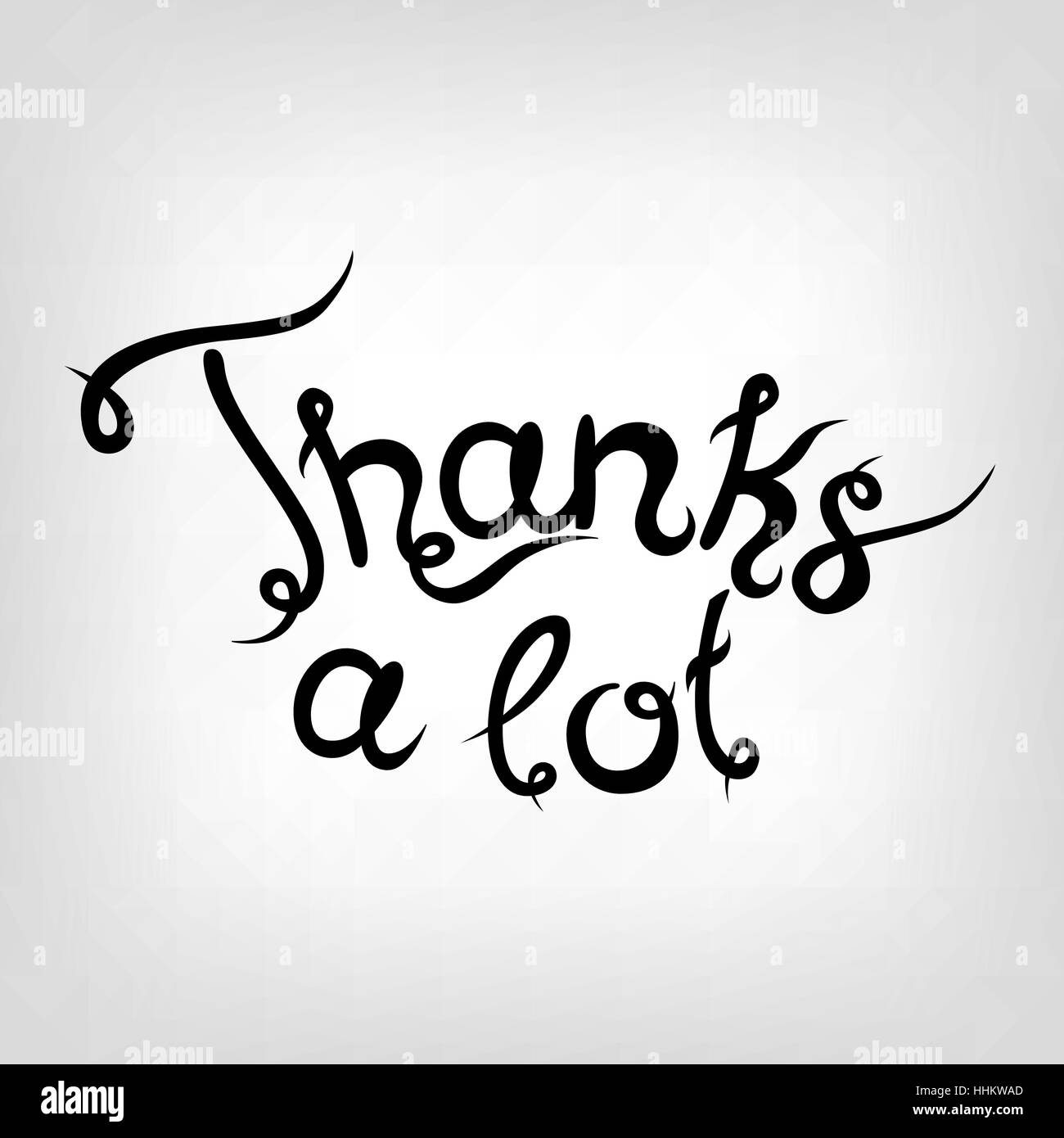 Vector Hand-drawn cute Lettering. Thanks a lot. Black letters Stock ...