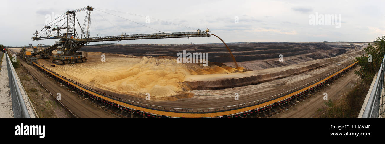 power station, dredger, coal, surface mining, strength, force, power ...
