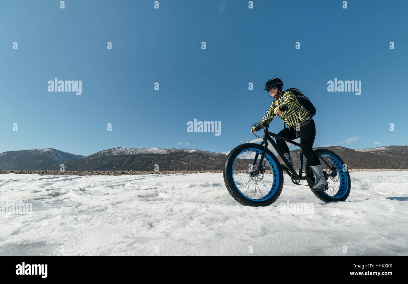 Fatbike (also called fat bike or fat-tire bike) - Cycling on large ...