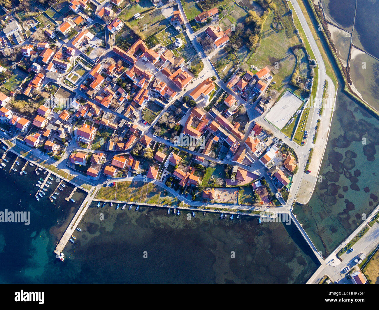 Nin, Croatia. Top view Stock Photo - Alamy