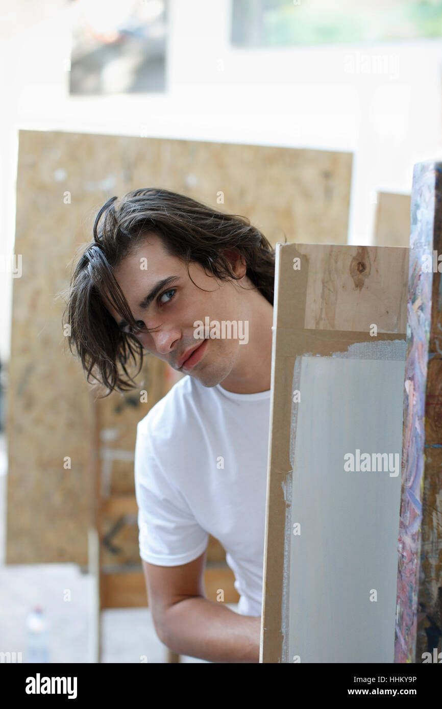 artist working in studio Stock Photo - Alamy
