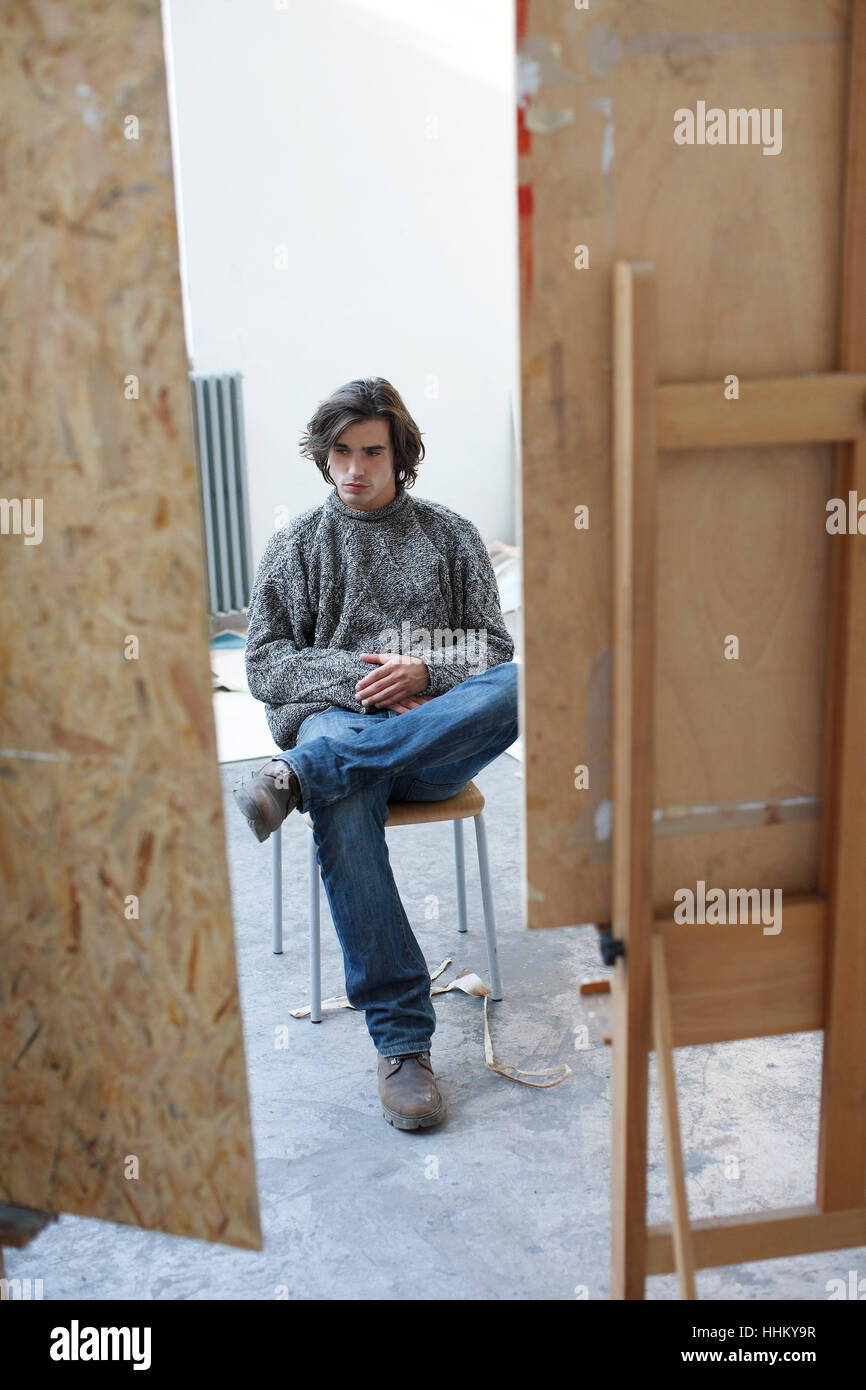 man sitting in studio Stock Photo - Alamy