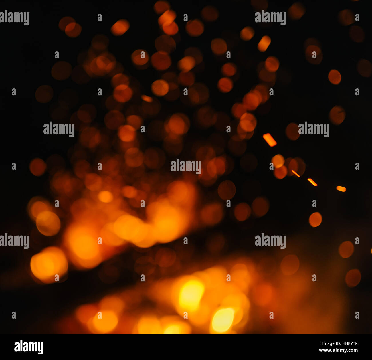 fire in nature . bokeh from the fire . blurred backgrounds . Space ...