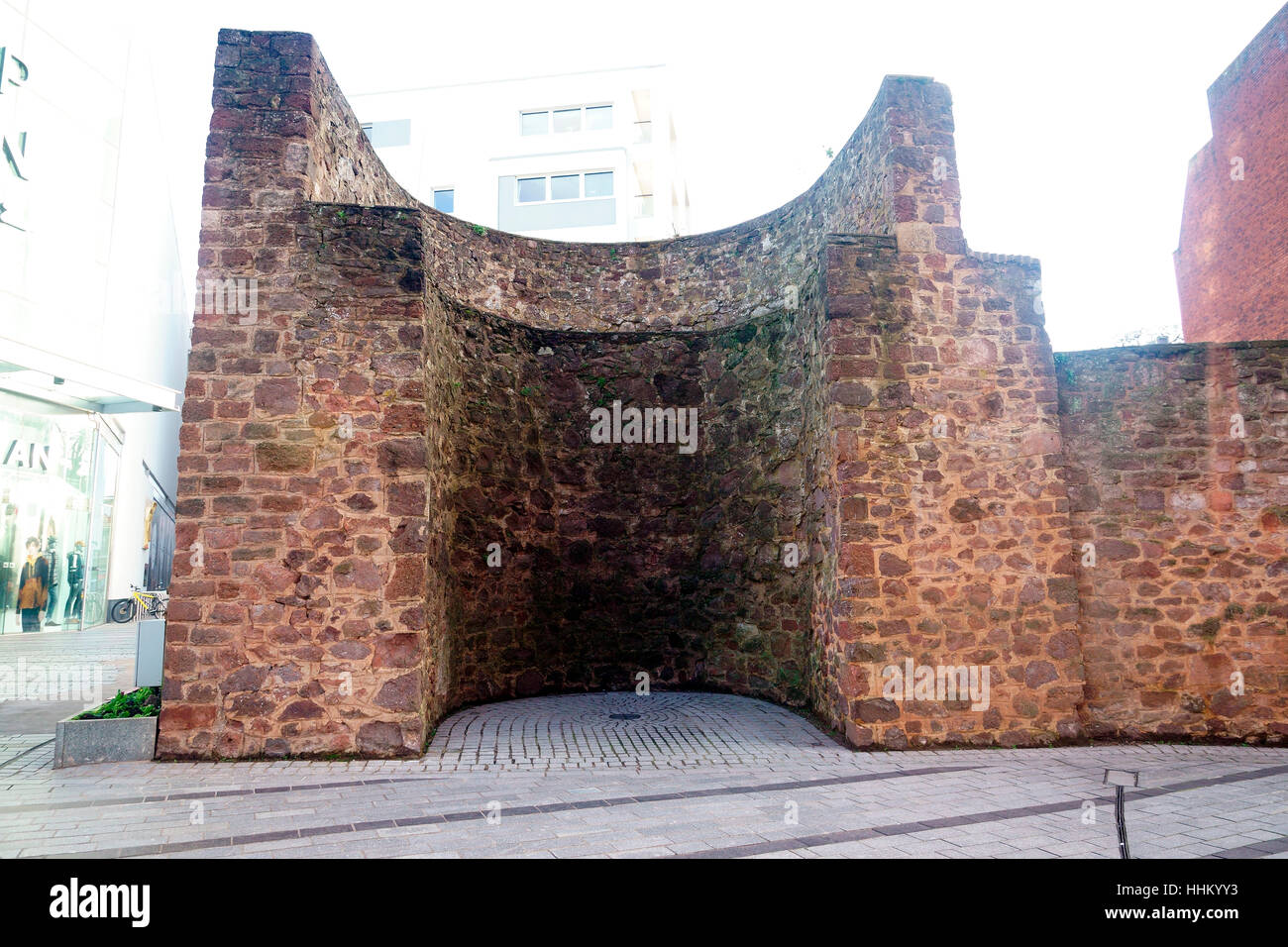 EXETER CITY ROMAN WALL Stock Photo, Royalty Free Image: 131360743 - Alamy
