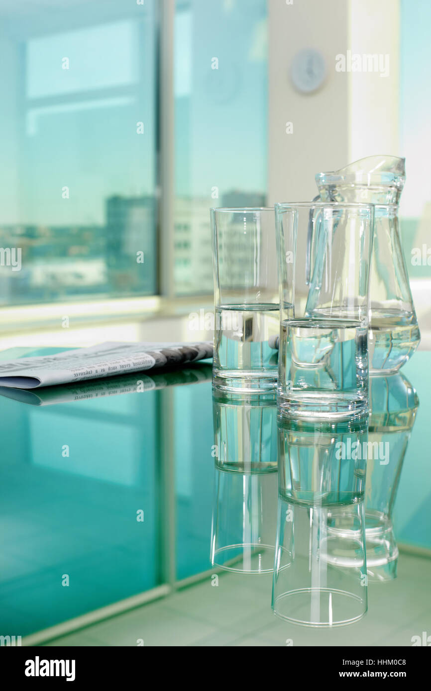 newspaper, journal, glass, chalice, tumbler, office, desk, object ...