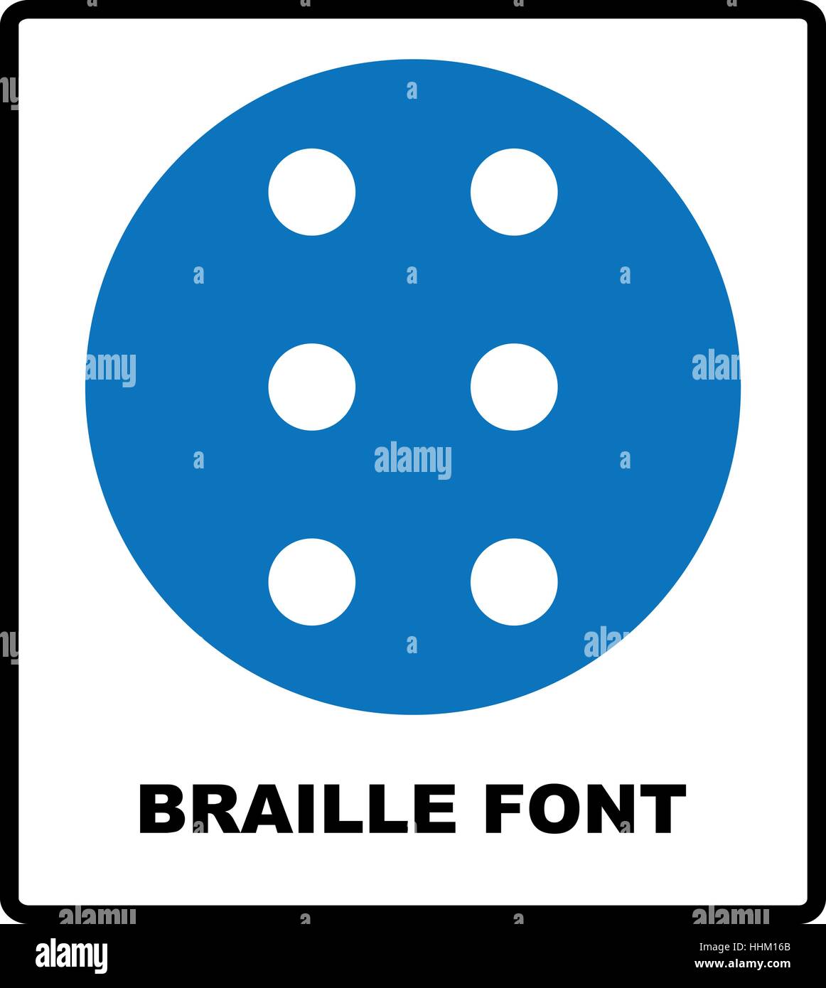 Braille icon, simple style. Blue mandatory symbol for public places ...