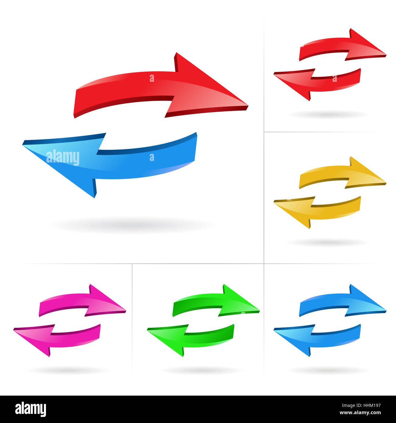 3D arrow color sketchy design elements set vector illustration #1 Stock ...