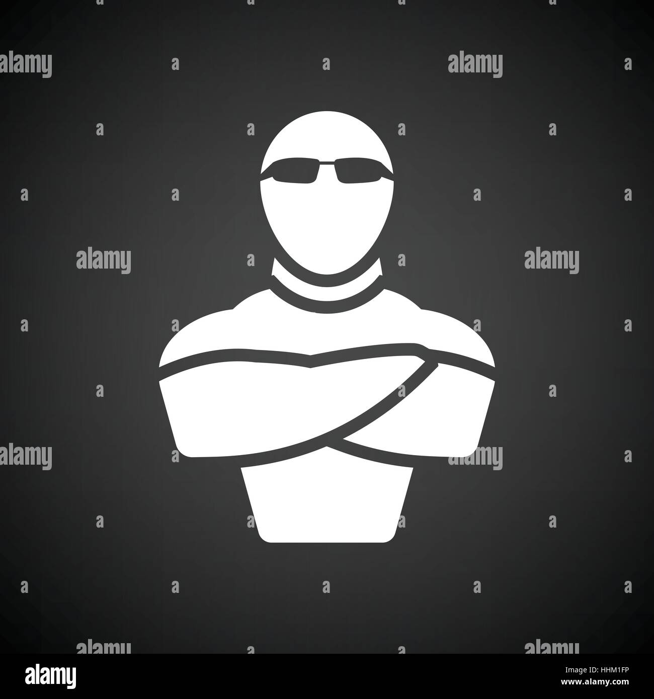 Night club security icon. Black background with white. Vector ...