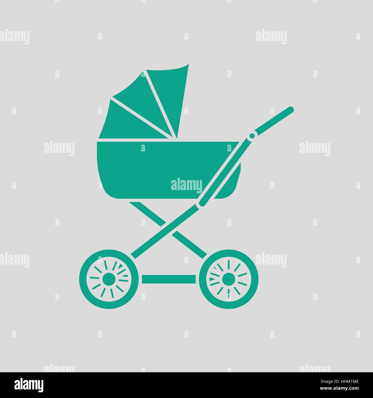 Pram ico. Gray background with green. Vector illustration Stock Vector ...