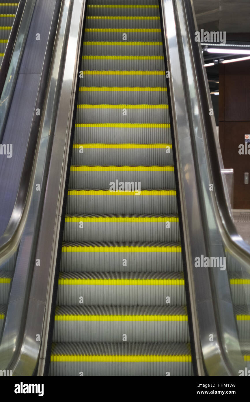 Steel escalator hi-res stock photography and images - Alamy