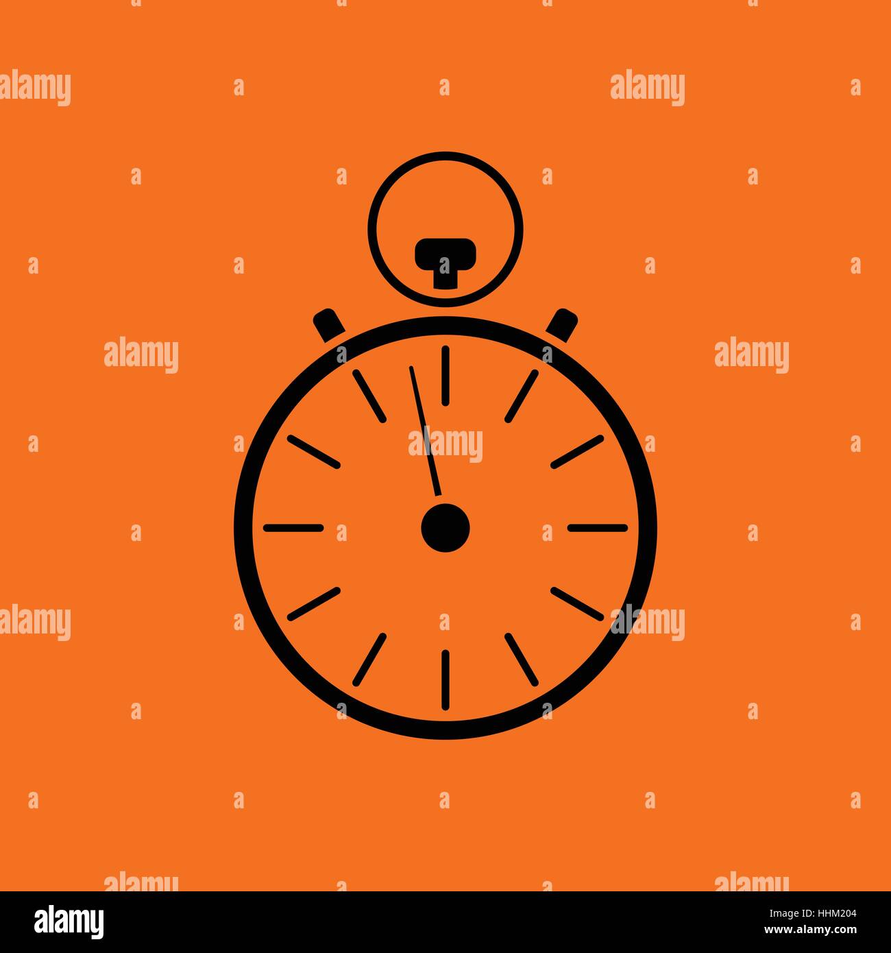 Stopwatch icon. Orange background with black. Vector illustration Stock ...