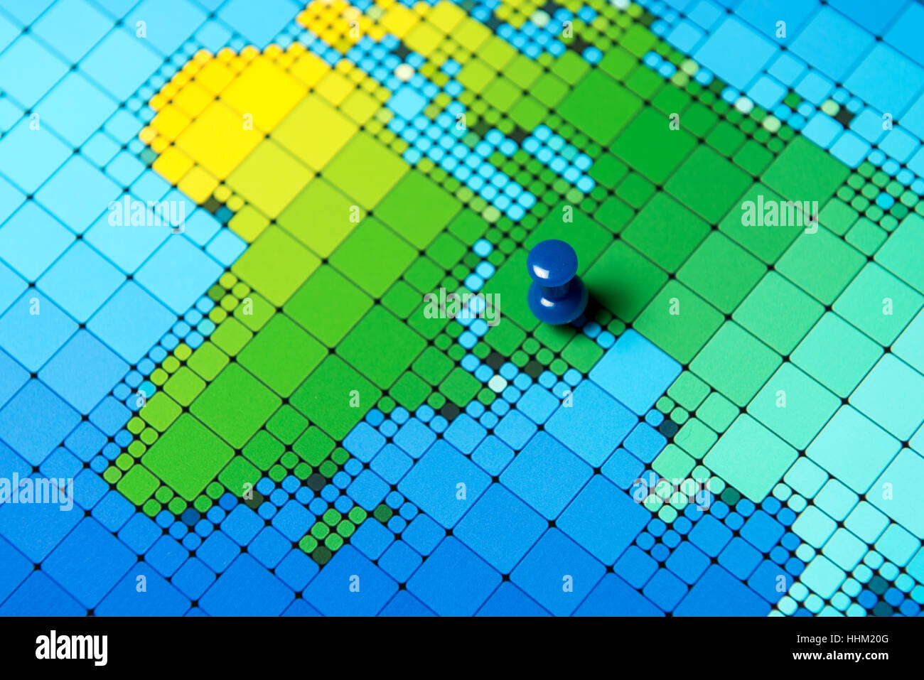 Pushpins on a map of Middle East Stock Photo - Alamy