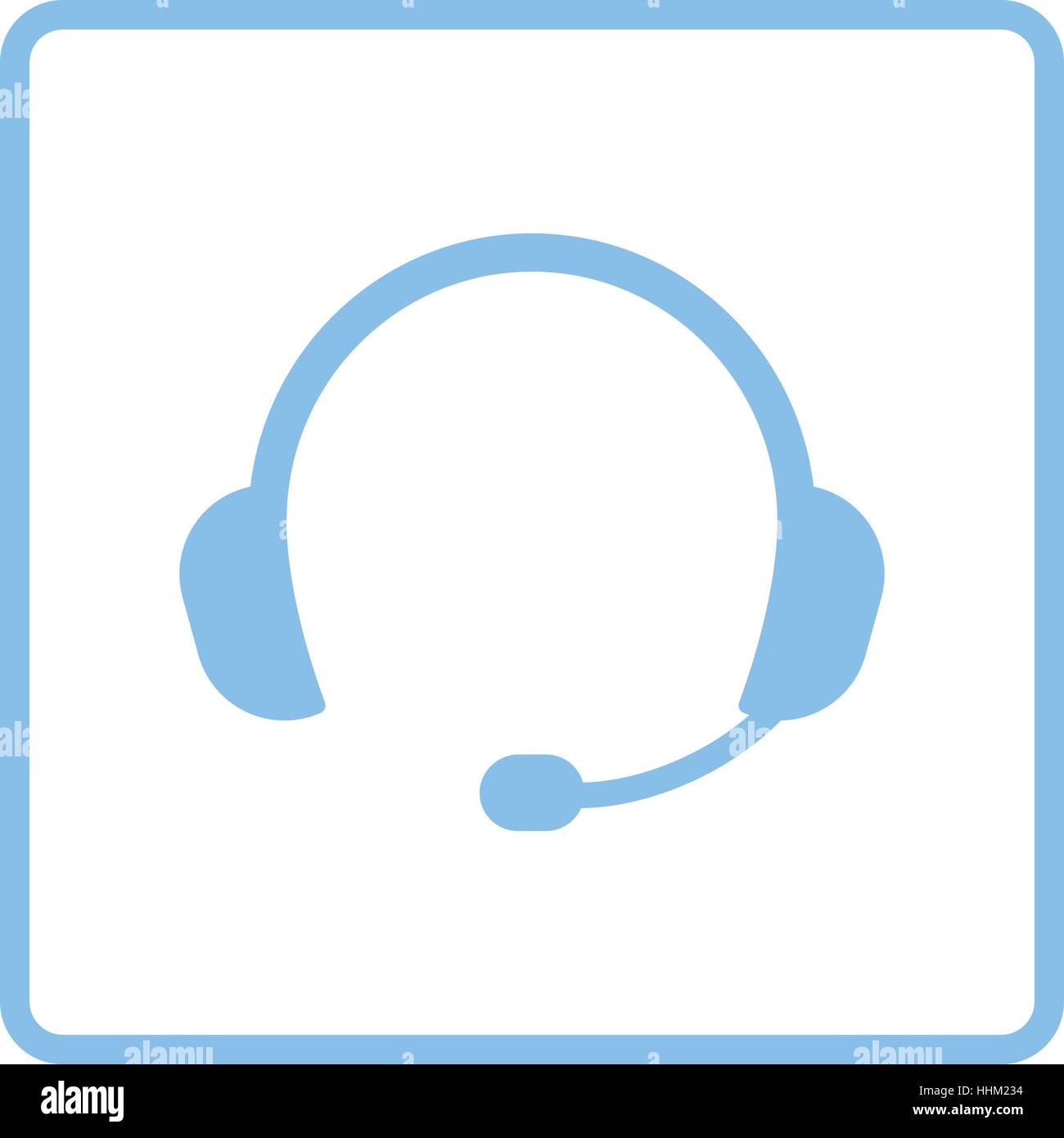 Headset icon. Blue frame design. Vector illustration Stock Vector Image ...