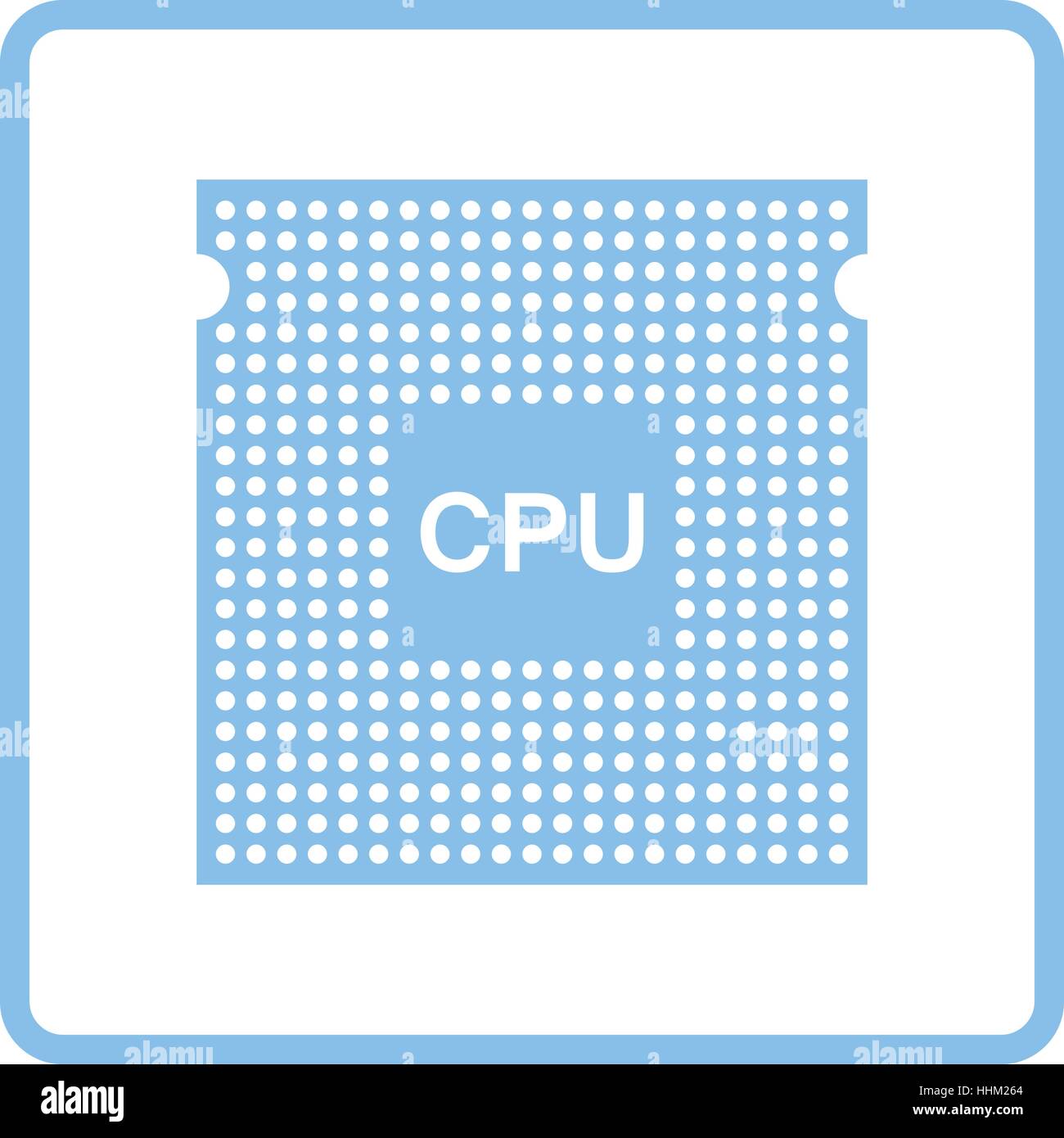 CPU icon. Blue frame design. Vector illustration Stock Vector Image ...