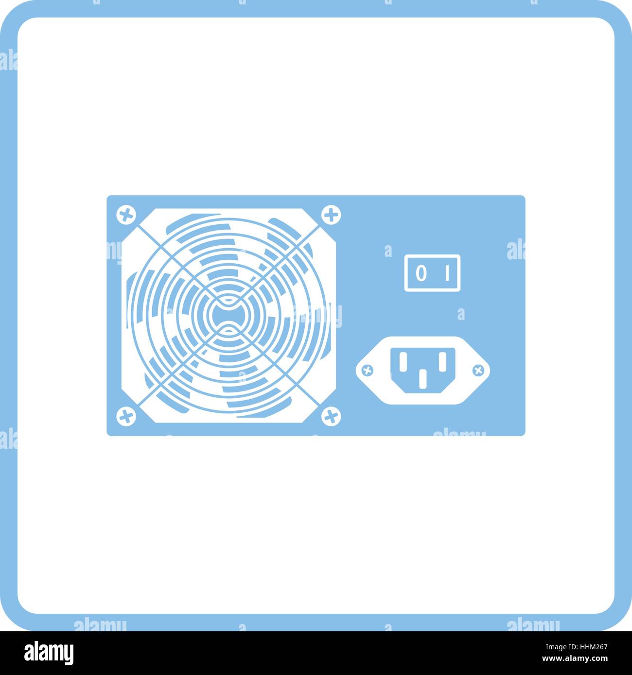 Power unit icon. Blue frame design. Vector illustration Stock Vector ...