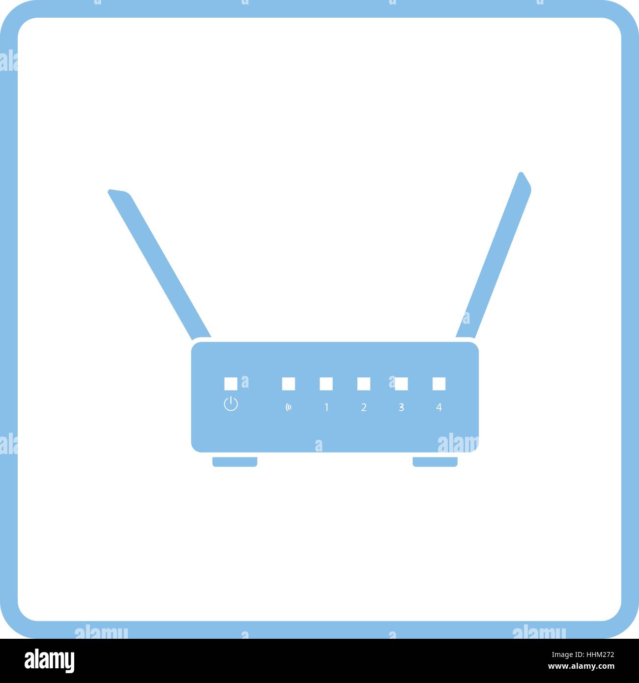 Wi-Fi router icon. Blue frame design. Vector illustration Stock Vector ...
