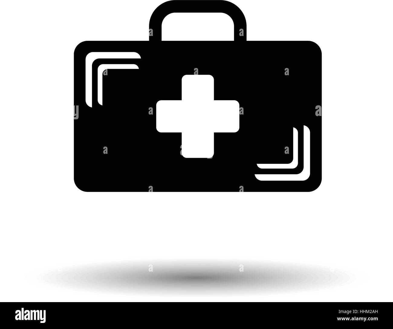 Medical case icon. White background with shadow design. Vector ...