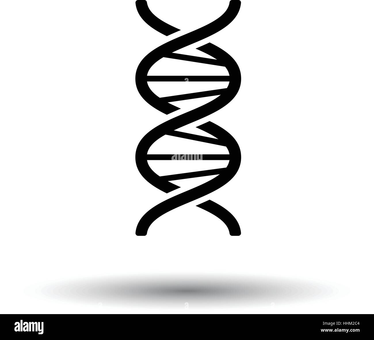 DNA icon. White background with shadow design. Vector illustration ...