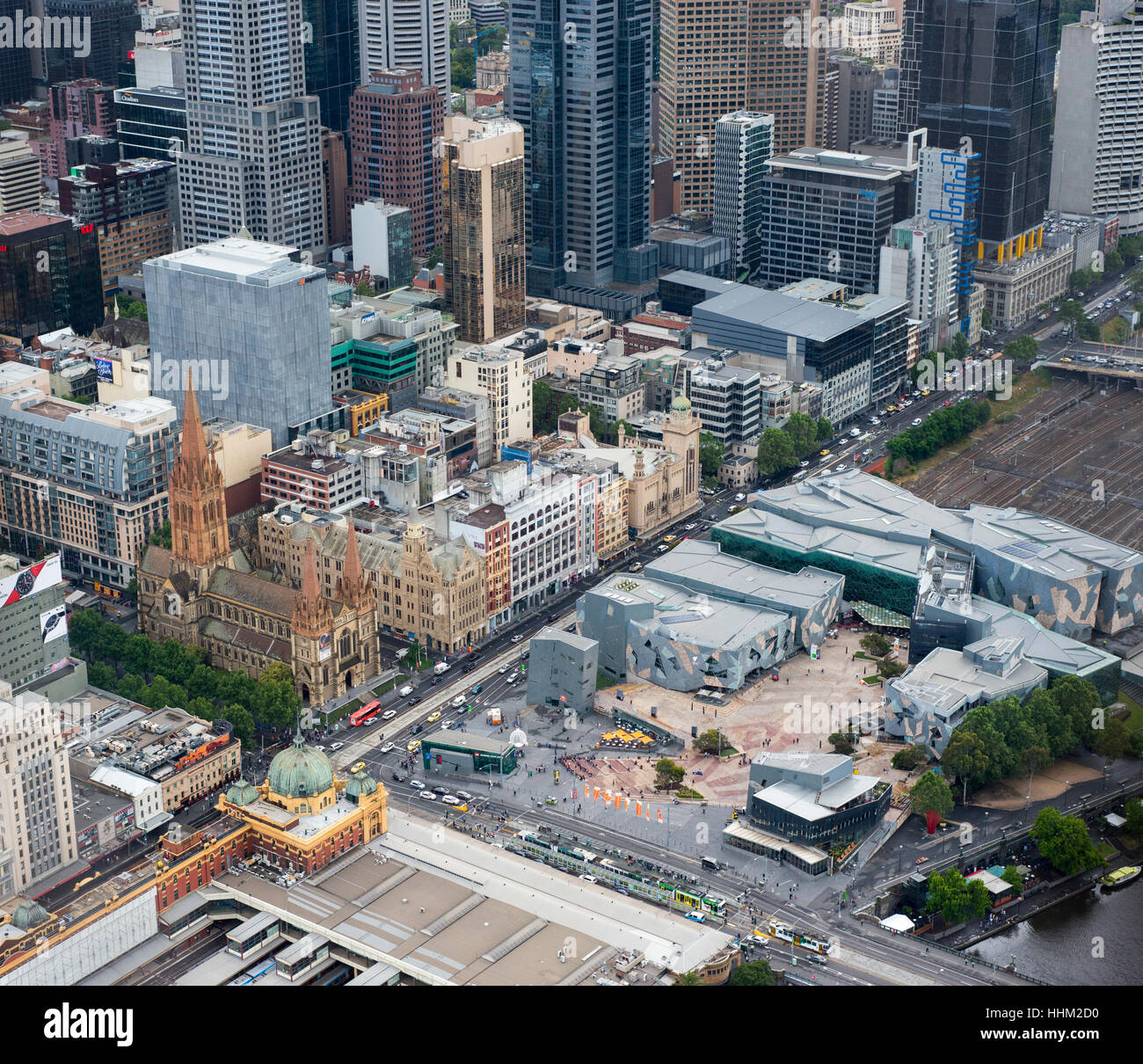View of Federation Square from Skydeck 88 of The Eureka Tower on the ...