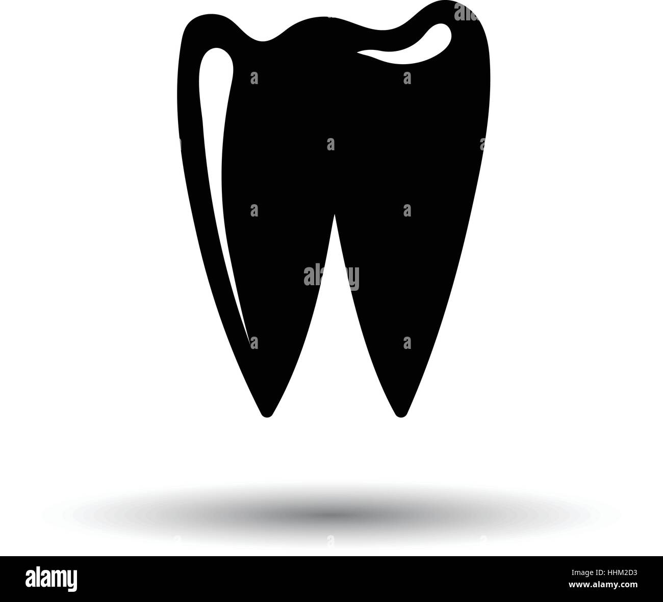 Tooth icon. White background with shadow design. Vector illustration ...
