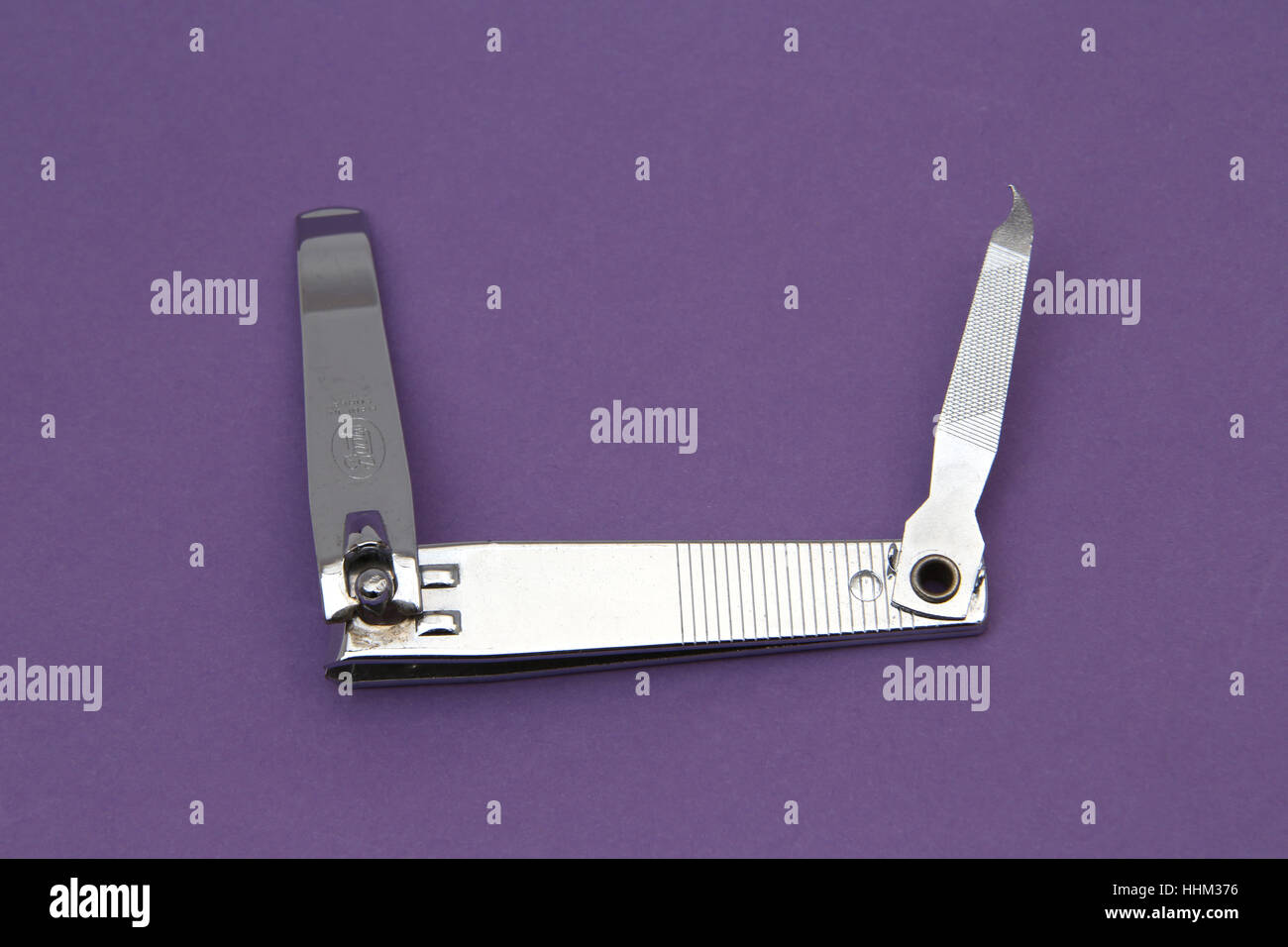 Stainless Steel Nail Clippers With File Stock Photo - Alamy