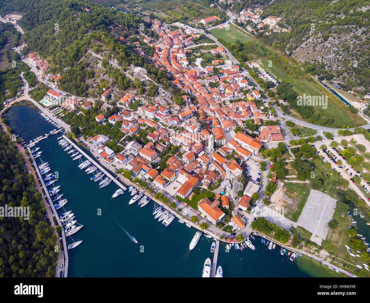 Skradin, a small town on river Krka, Croatia Stock Photo - Alamy