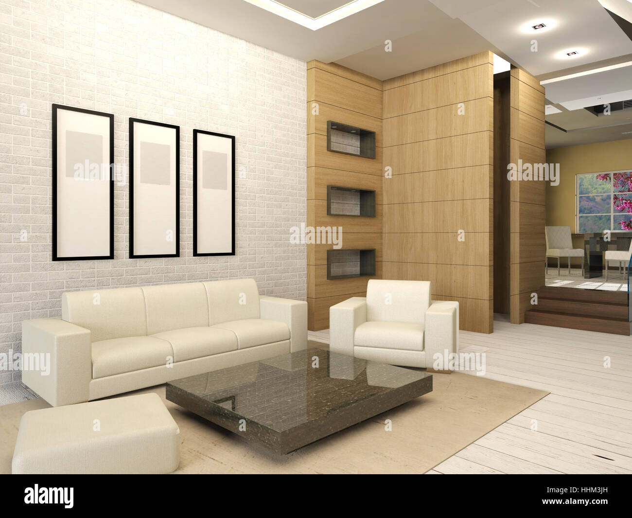 White living room interior in modern design Stock Photo - Alamy