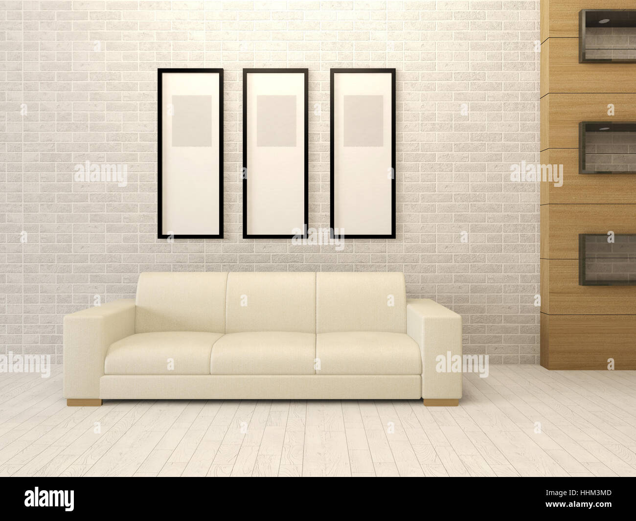 White room interior in modern and loft design Stock Photo - Alamy