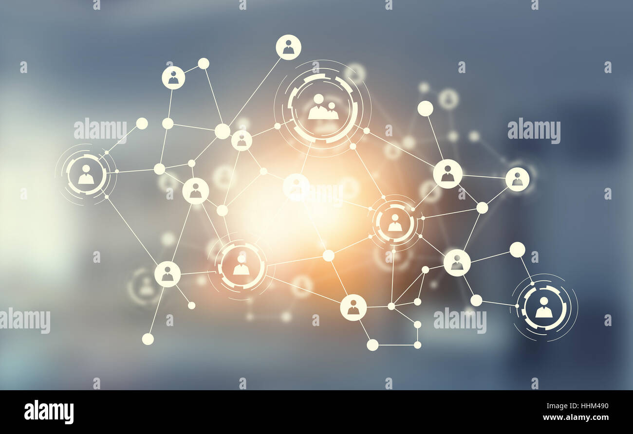 Background conceptual image with social networking icons. 3D rendering ...