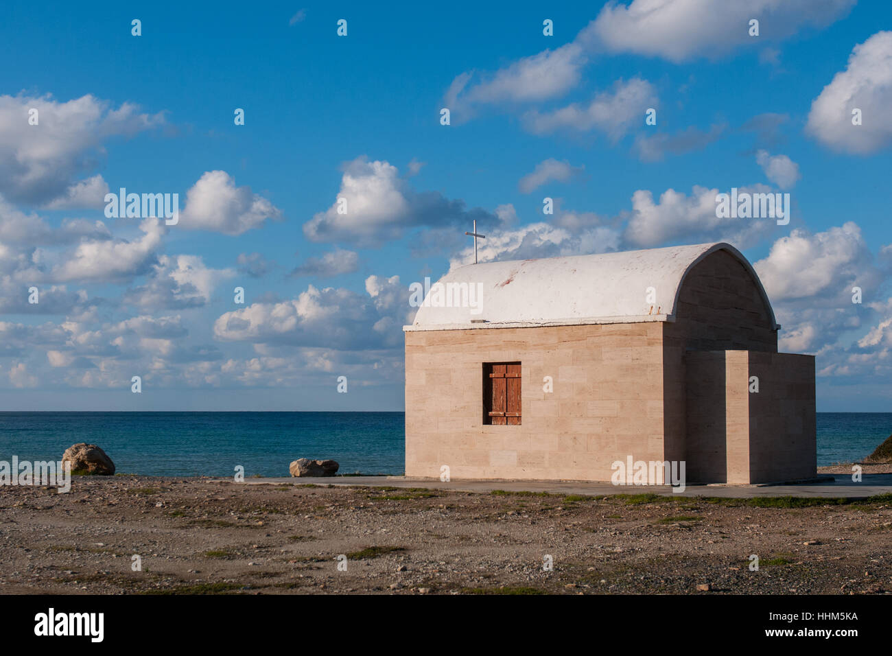A catholic church in the beach down the Kyrenia mountains in Northern ...