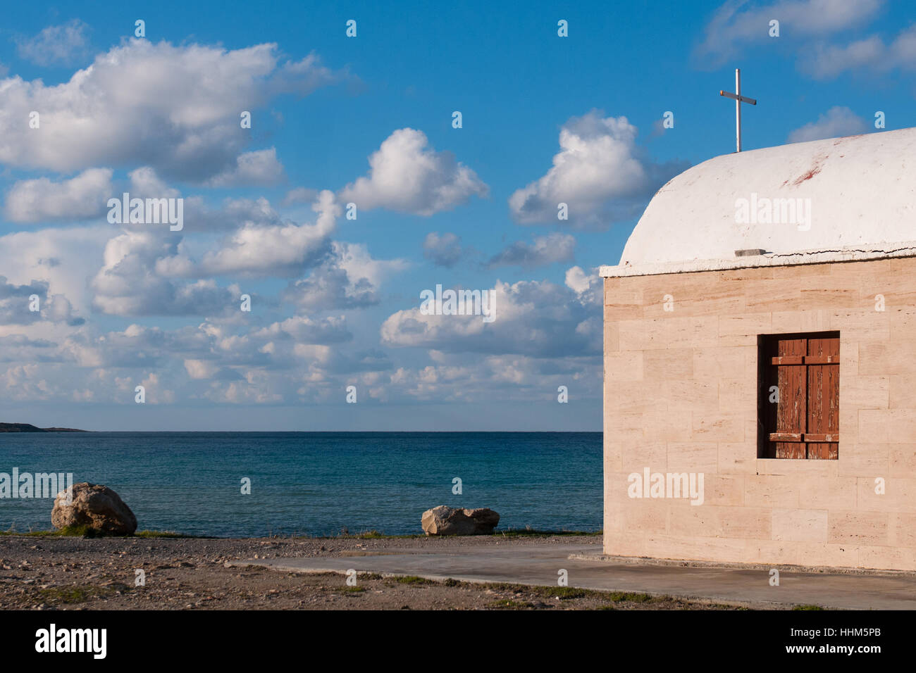 A catholic church in the beach down the Kyrenia mountains in Northern ...