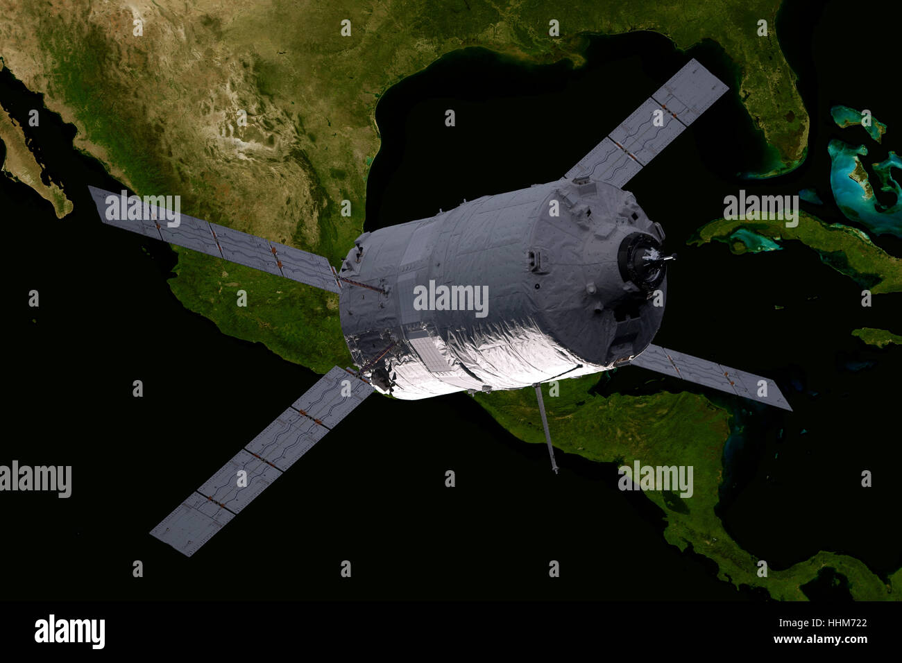 Cargo spacecraft - The Automated Transfer Vehicle over the planet Earth ...