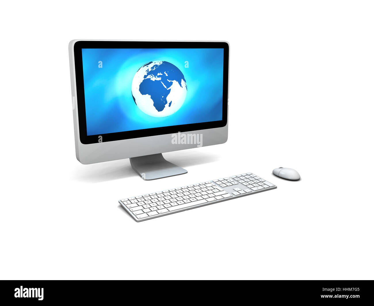 blue, isolated, illustration, monitor, connection, connectivity ...