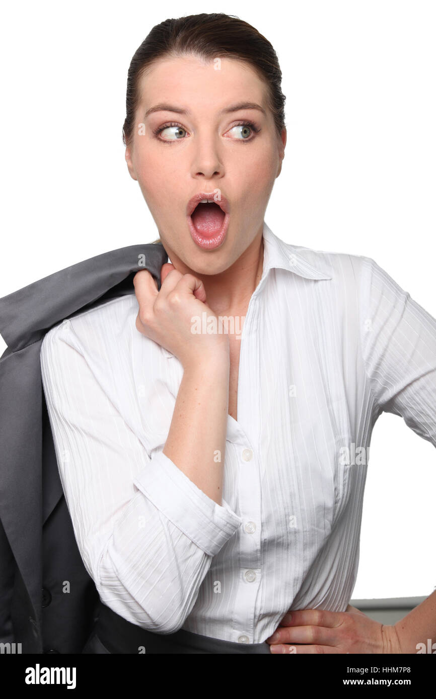 Businesswoman holding jacket over shoulder hi-res stock photography and ...
