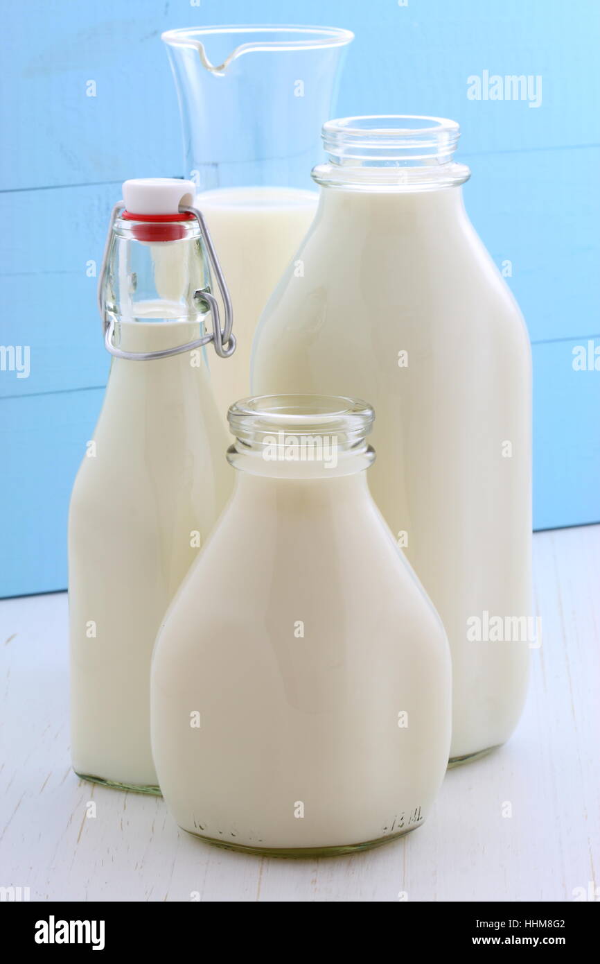 Delicious fresh milk, one of the primary sources of nutrition Stock ...