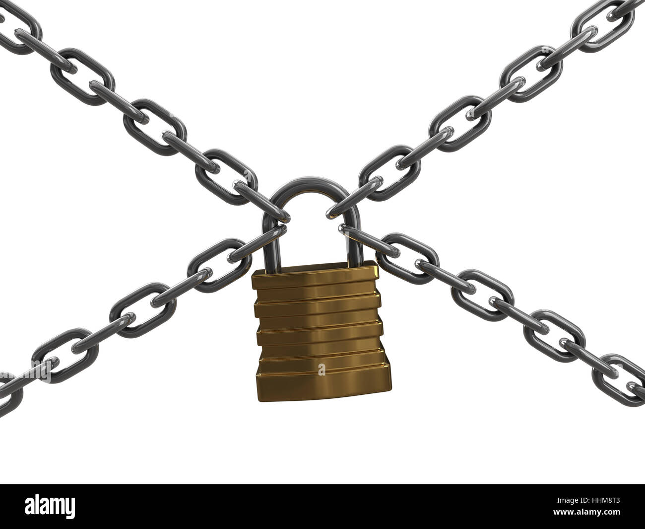 padlock with chains Stock Photo - Alamy