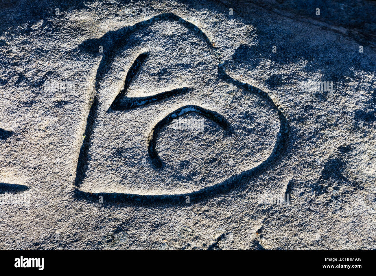 Hearts and initials carved into the Wellington rocks, Royal Tunbridge ...