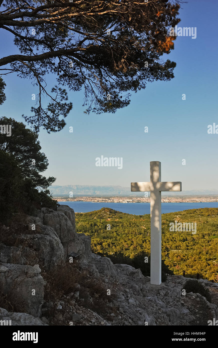 cross on a hill Stock Photo - Alamy
