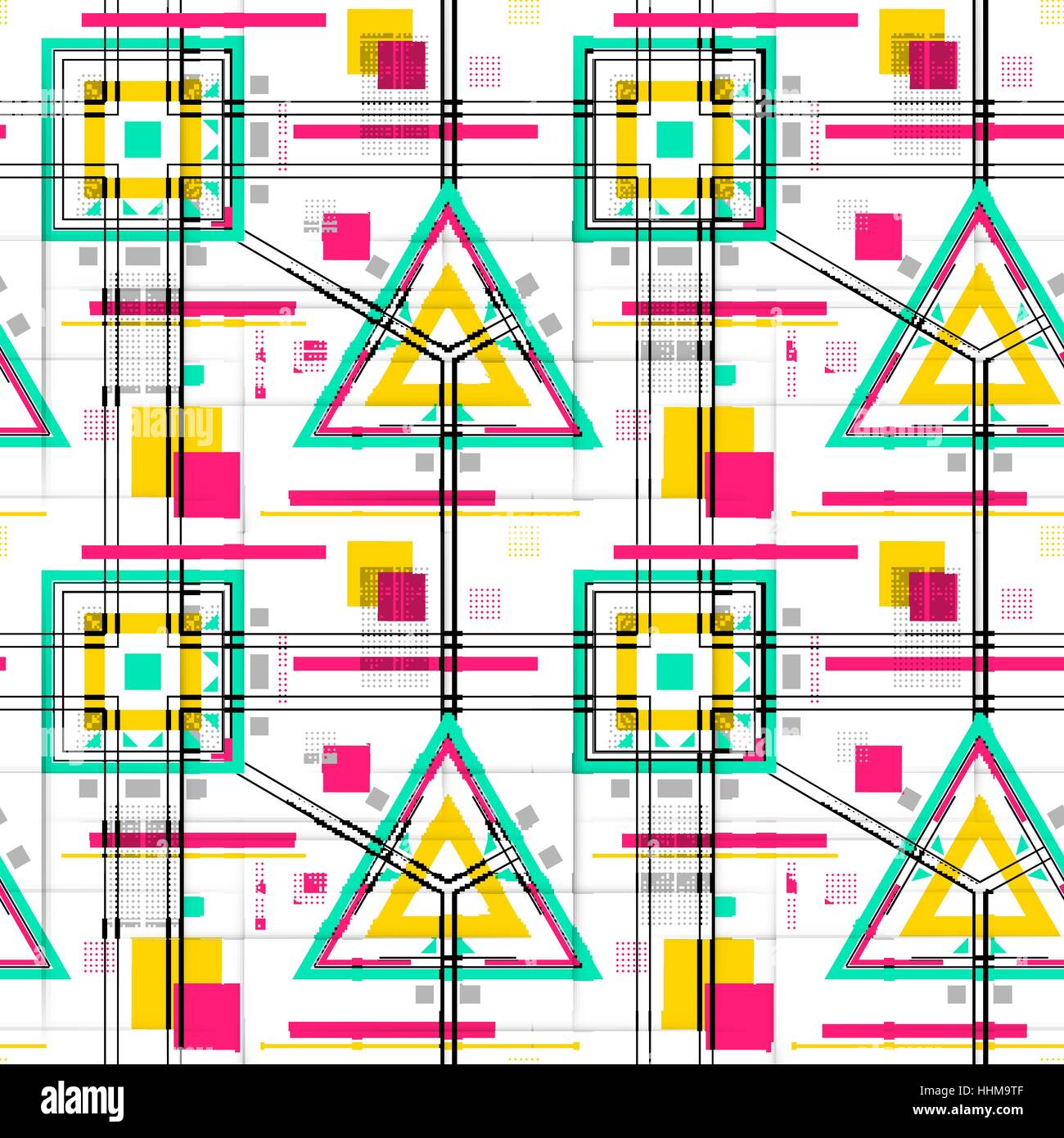 Seamless Geometric Pattern. Vector illustration. Trendy colors Stock ...
