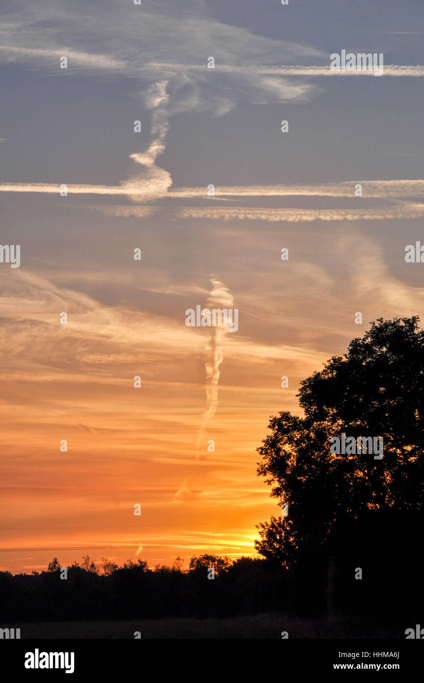 cloud formations in the twilight sky. cotswolds,england uk Autumn Stock ...