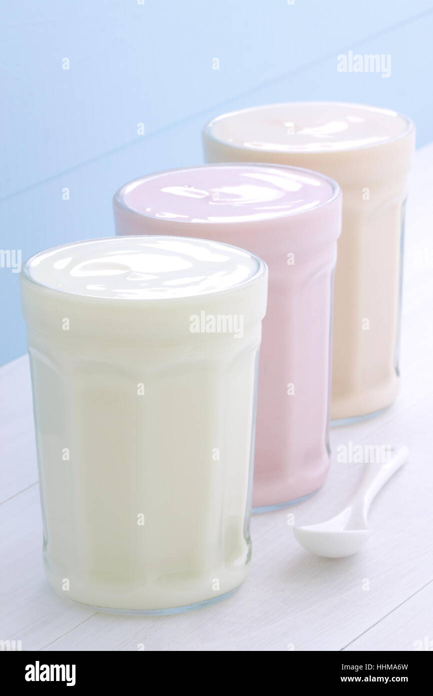 Delicious, nutritious and healthy fresh yogurt on vintage wood Stock ...