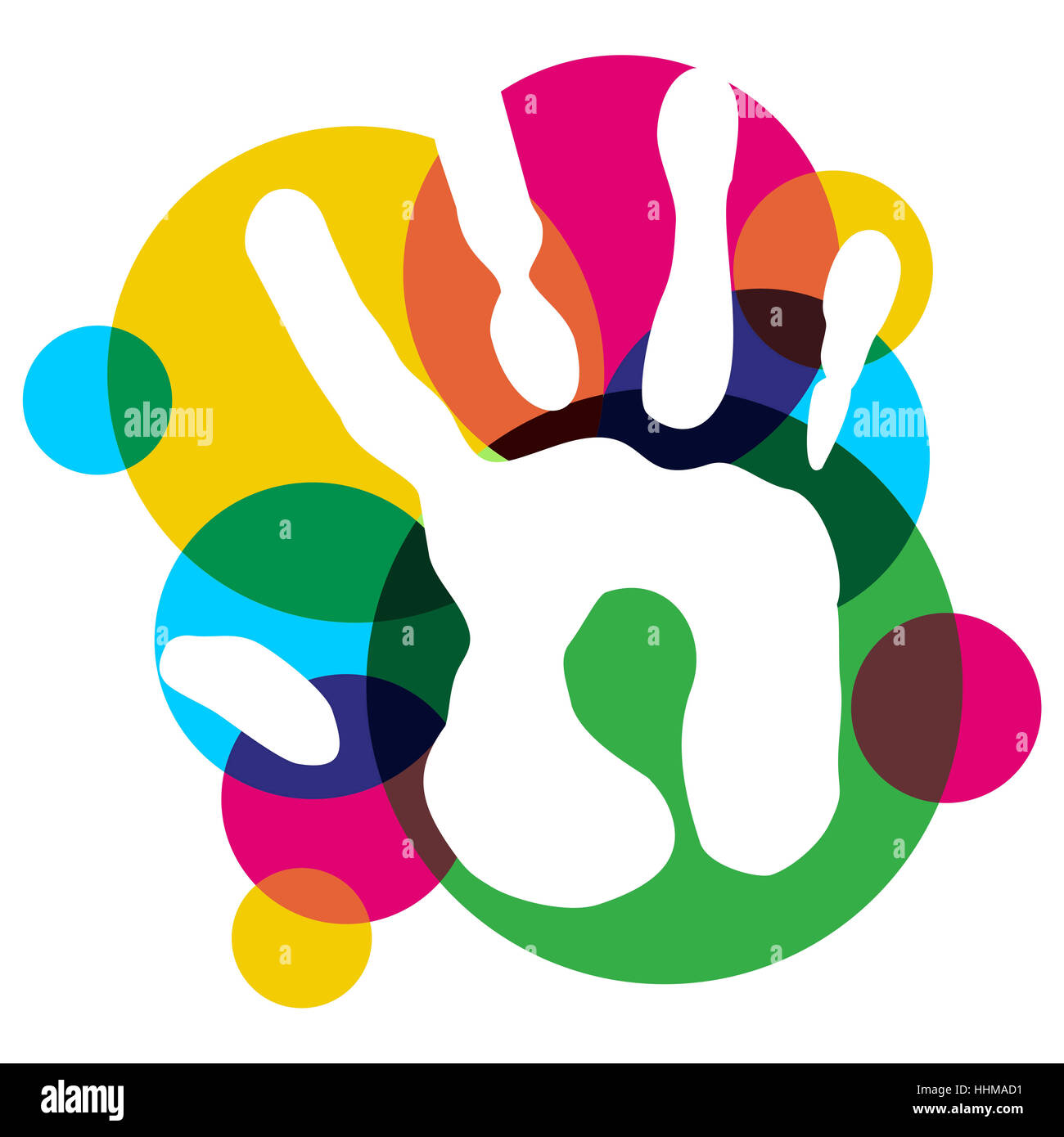 Multicolor creative diversity single hand isolated. Vector illustration ...