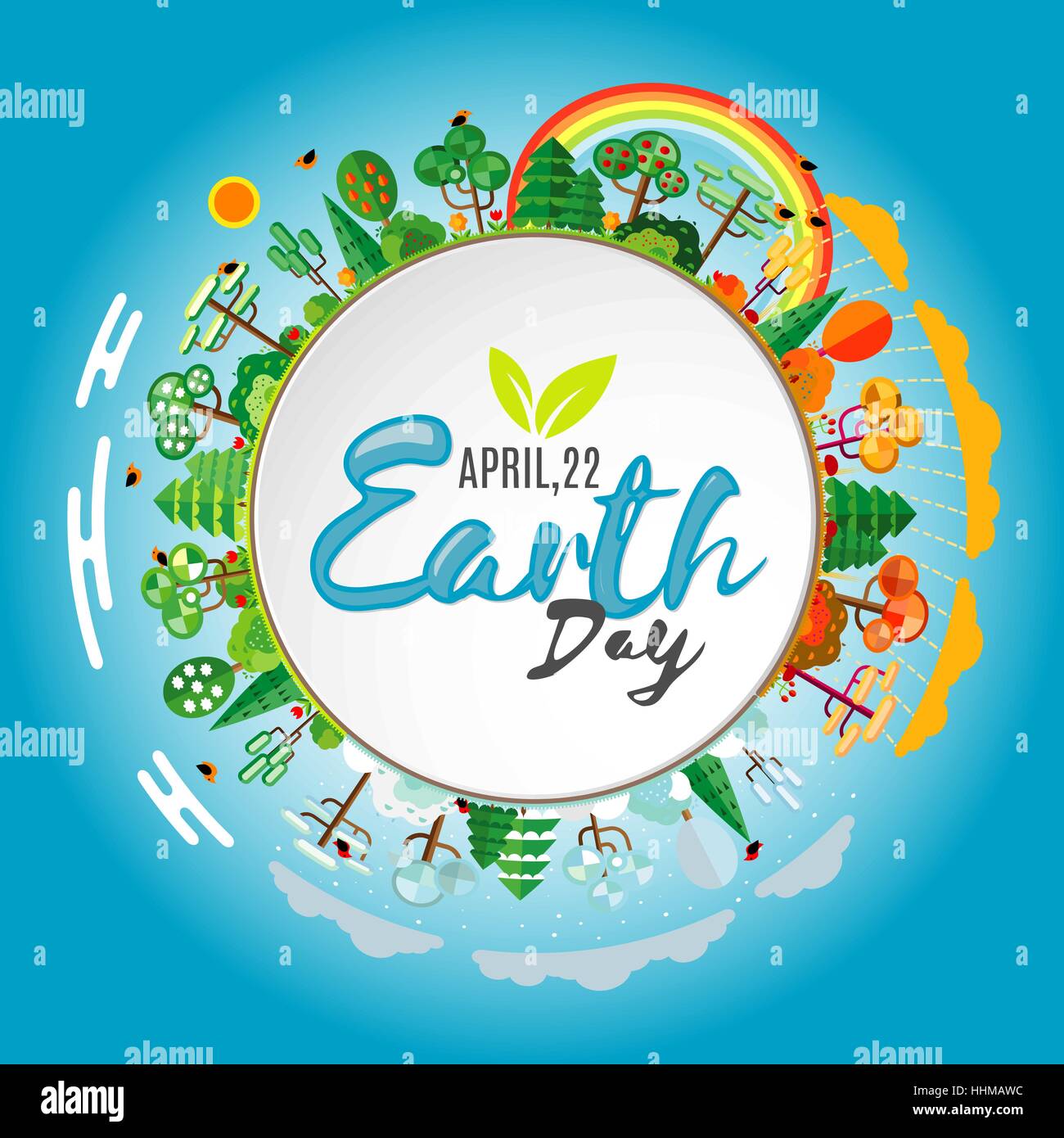 Earth Day. Eco friendly ecology concept. Vector illustration Stock ...