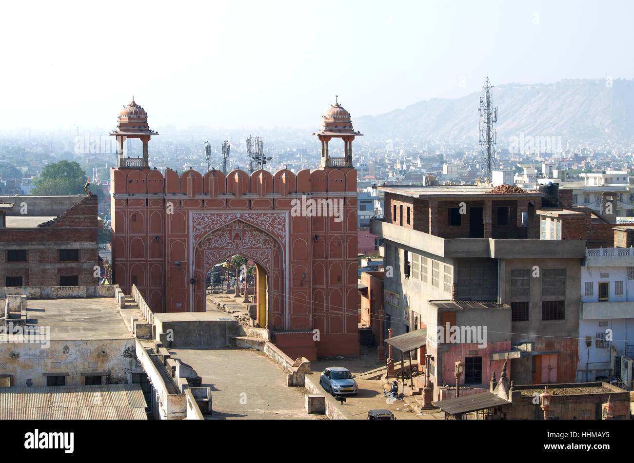 arch the main entrance to the Temple of Monkeys in Jaipur,an arch, main ...