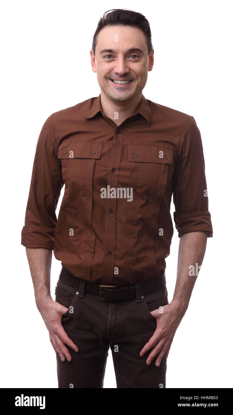 handsome happy man isolated on a white background Stock Photo - Alamy