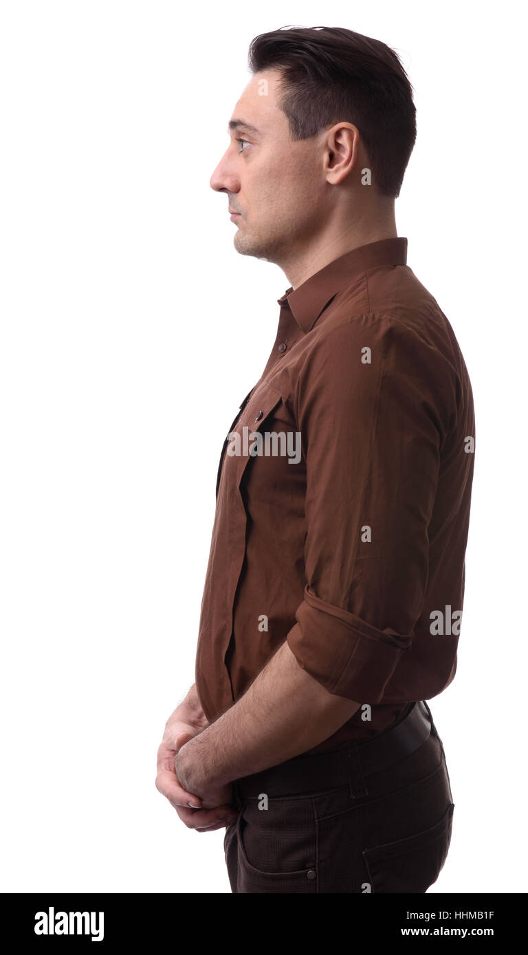 profile portrait of handsome man isolated on white background Stock ...